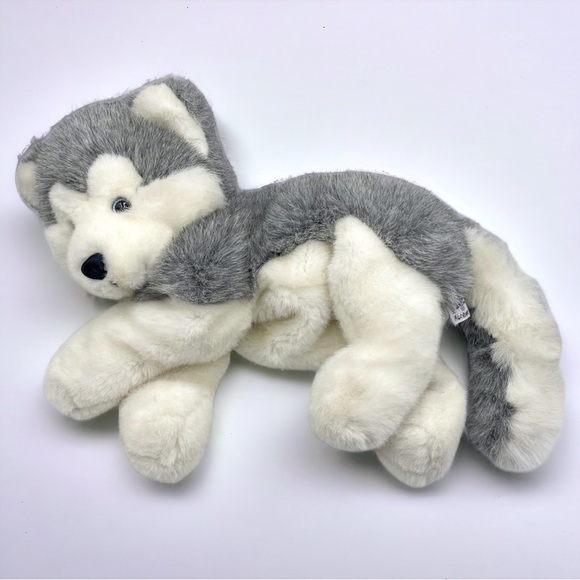 a&a | Toys | Vintage Gray Wolf Plush Realistic Timberwolf Husky Floppy ...